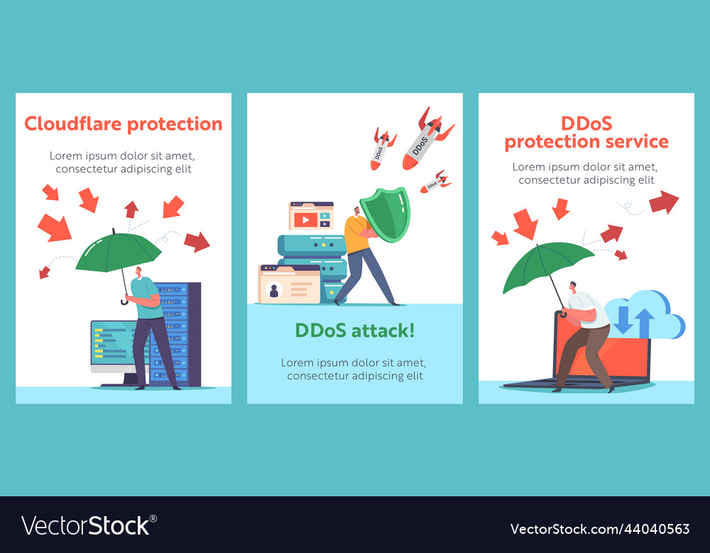 Ddos Protection Cyber Security And Safety Data Vector Image
