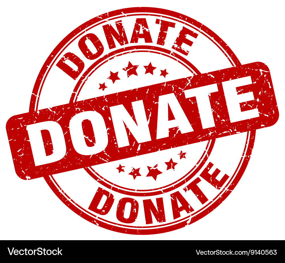Donate red grunge round vintage rubber stamp Vector Image