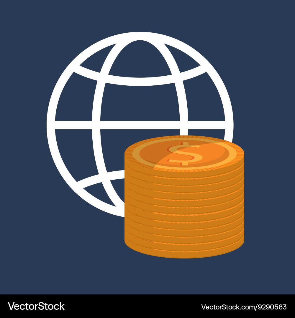 Financial item design money icon flat Royalty Free Vector
