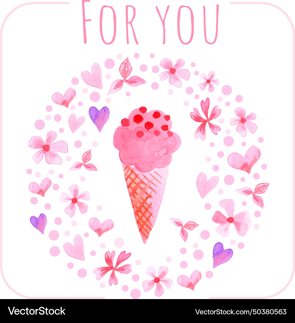 Icecream valentines day background Royalty Free Vector Image
