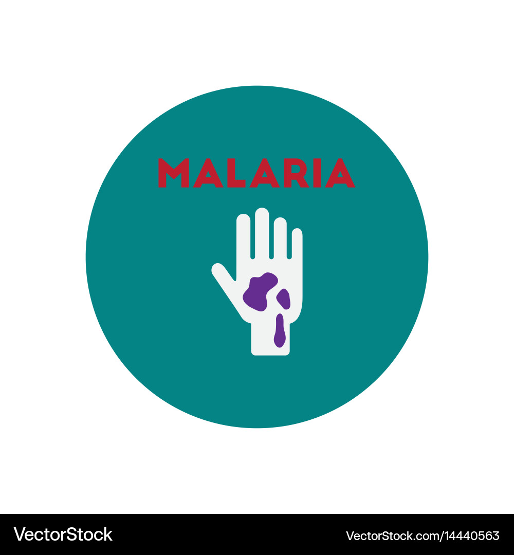 Icon on circle various symptoms of malar Vector Image