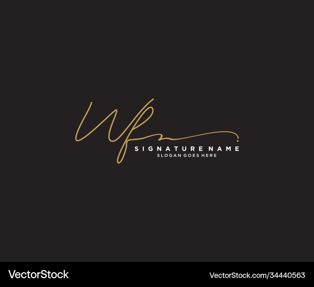 Letter wf signature logo template Royalty Free Vector Image