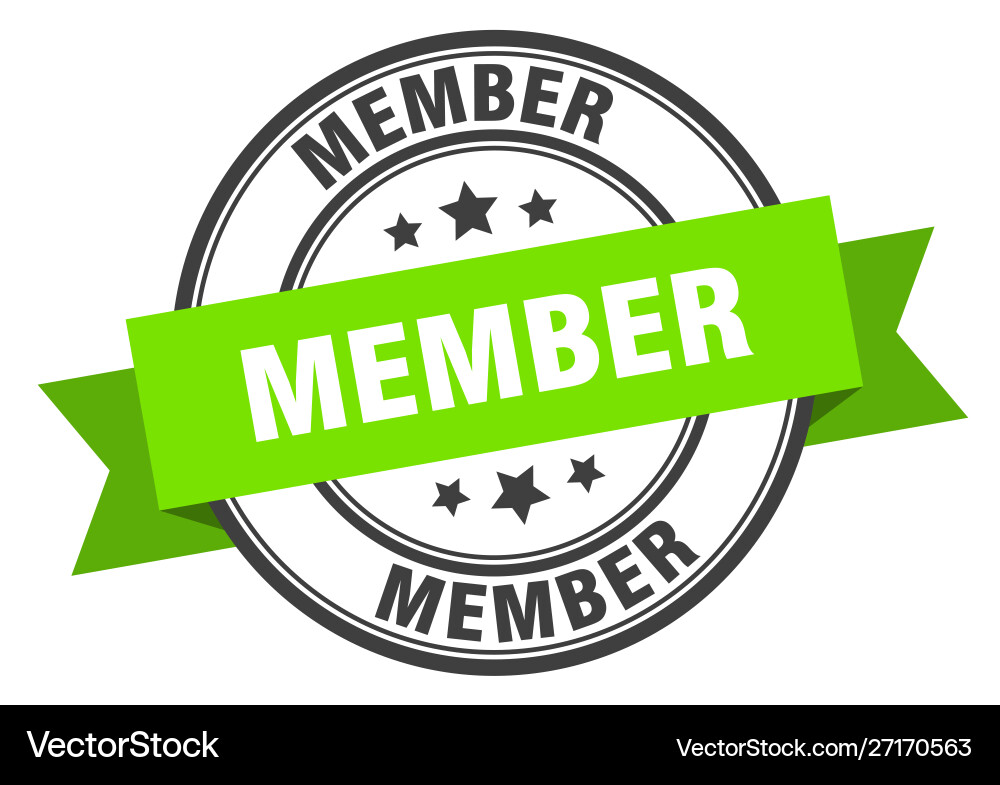 Member label green band sign Royalty Free Vector Image