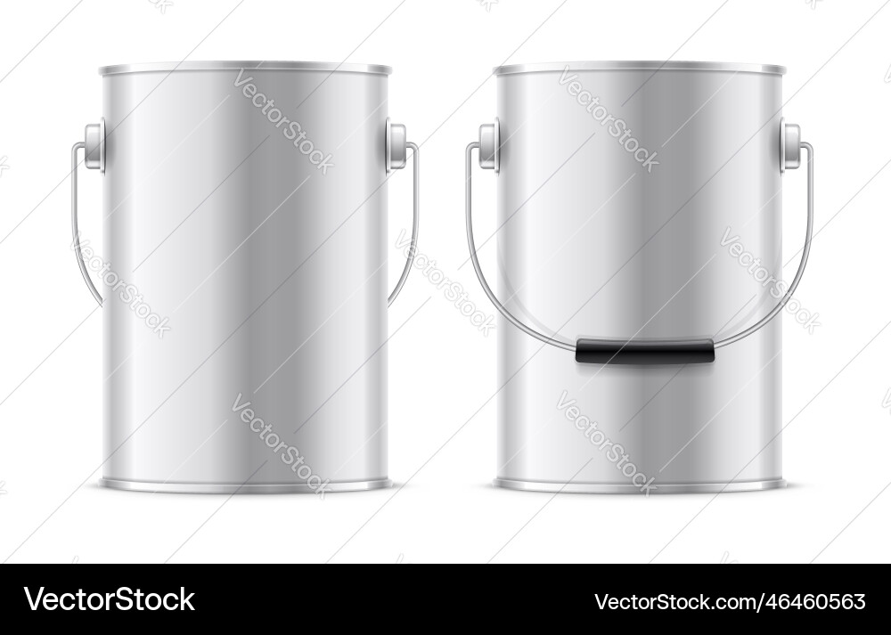 Metal bucket for paint with Royalty Free Vector Image