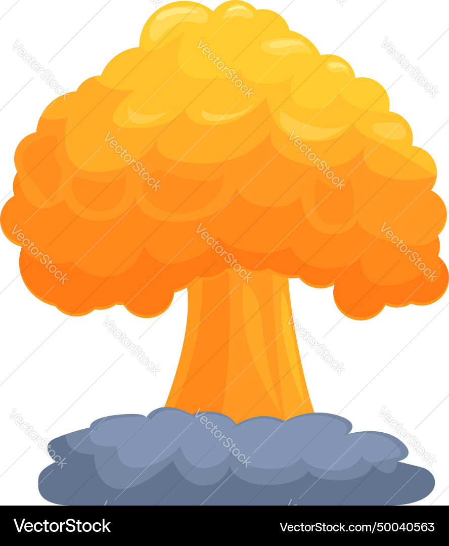 Nuclear weapon explosion icon cartoon city Vector Image