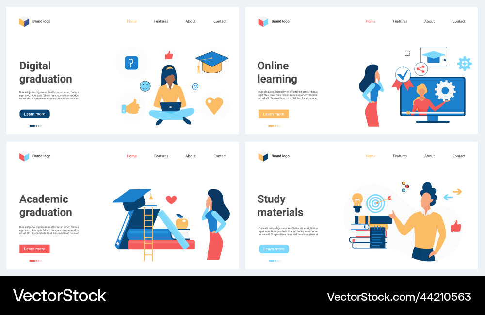 Online education school and university distance Vector Image