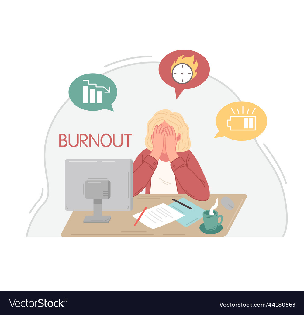 Professional burnout concept Royalty Free Vector Image