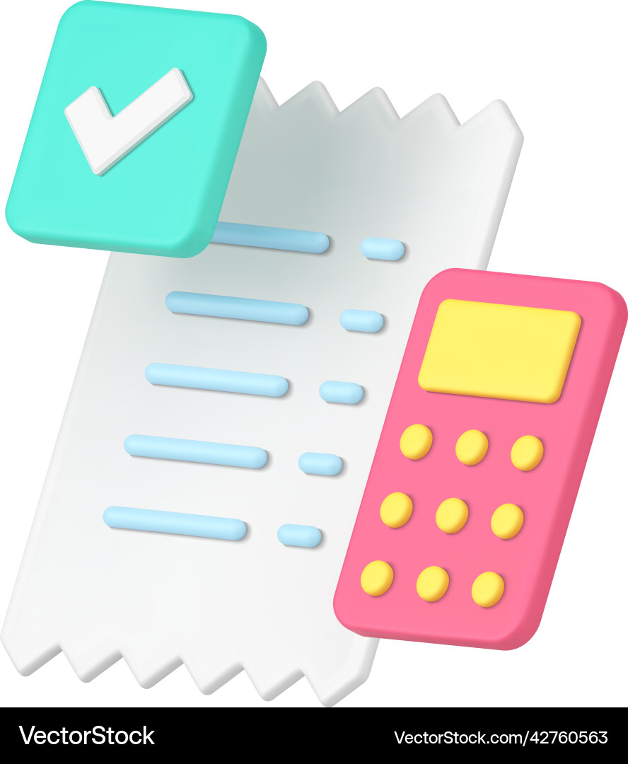 Successful financial budget checking paper ragged Vector Image