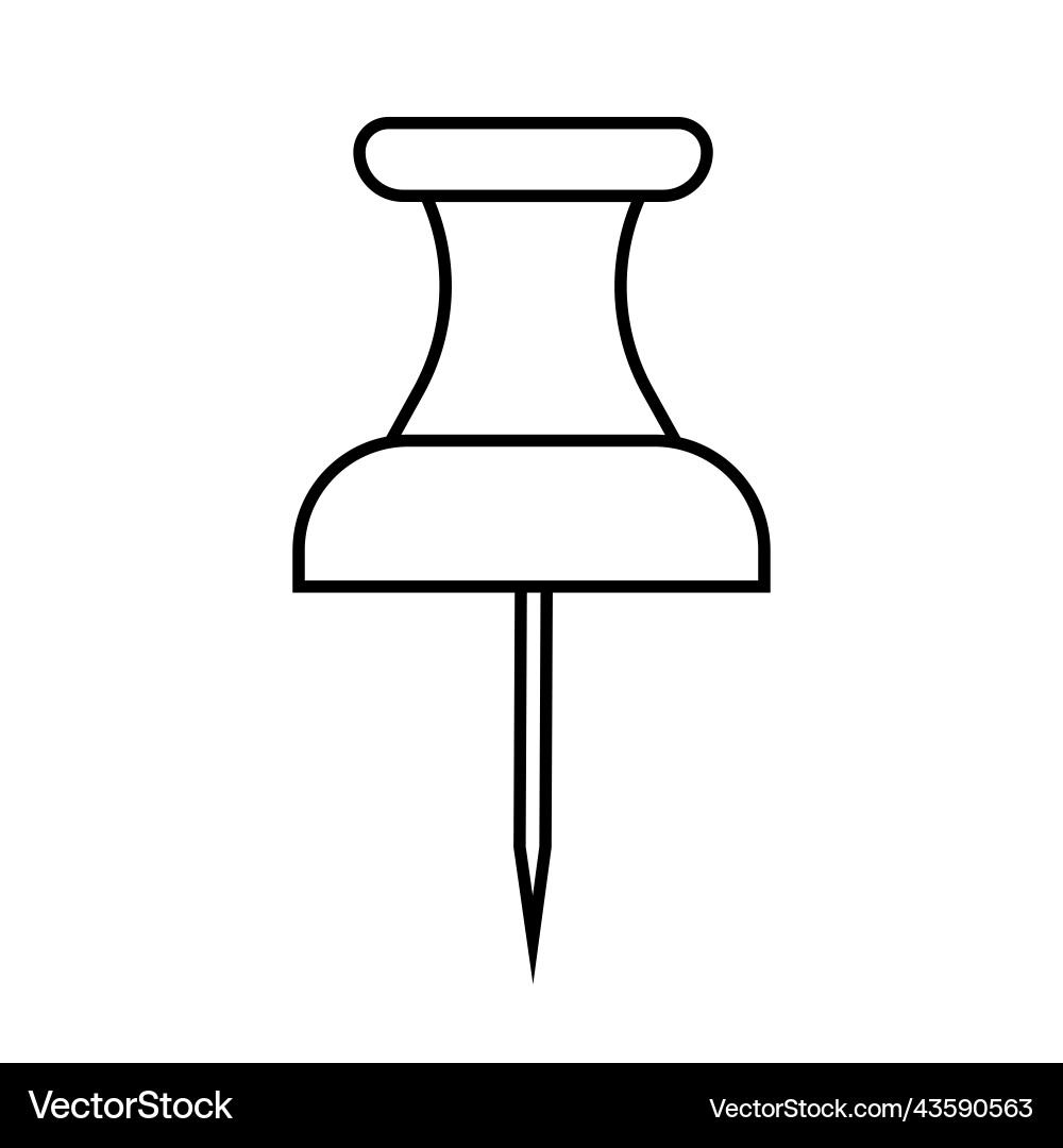 Thumbtack icon office pin outline Royalty Free Vector Image