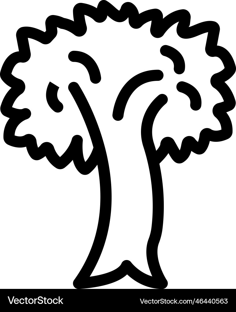 Tree thick line icon for personal and commercial Vector Image