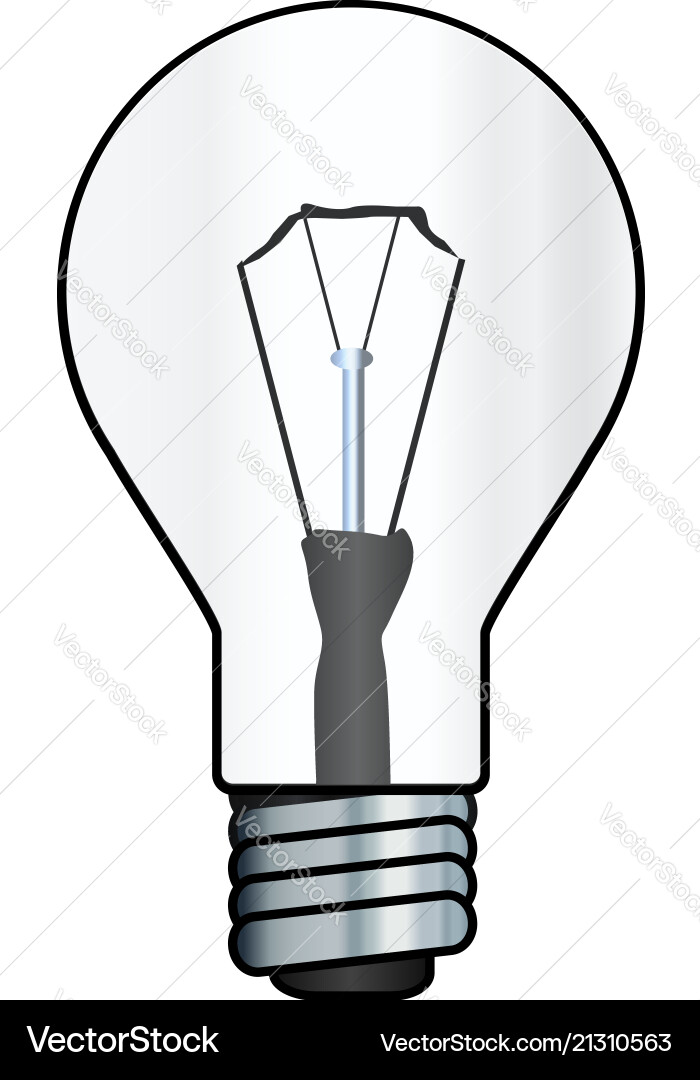 White light lightbulb Royalty Free Vector Image