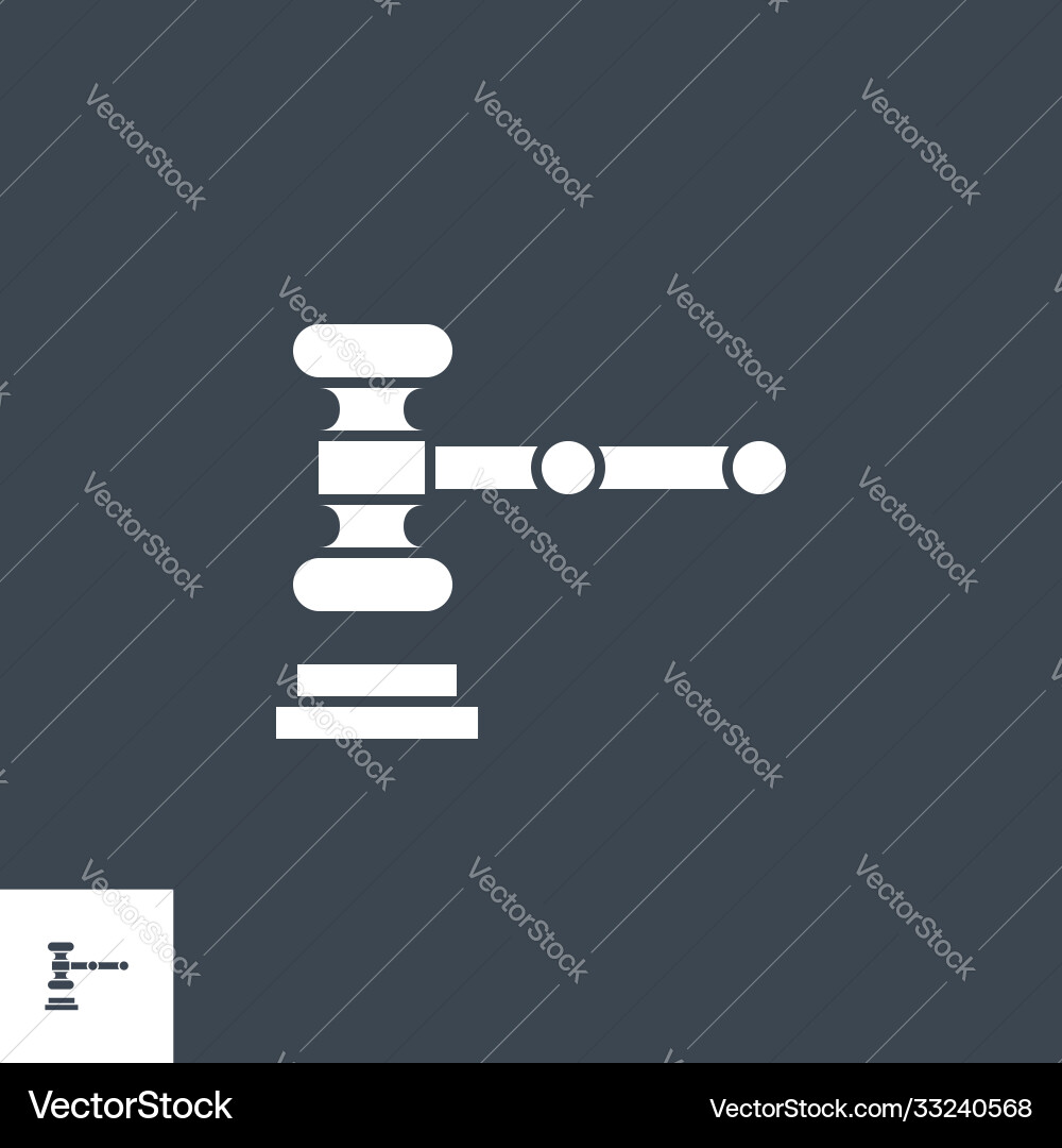 Auction gavel related glyph icon Royalty Free Vector Image