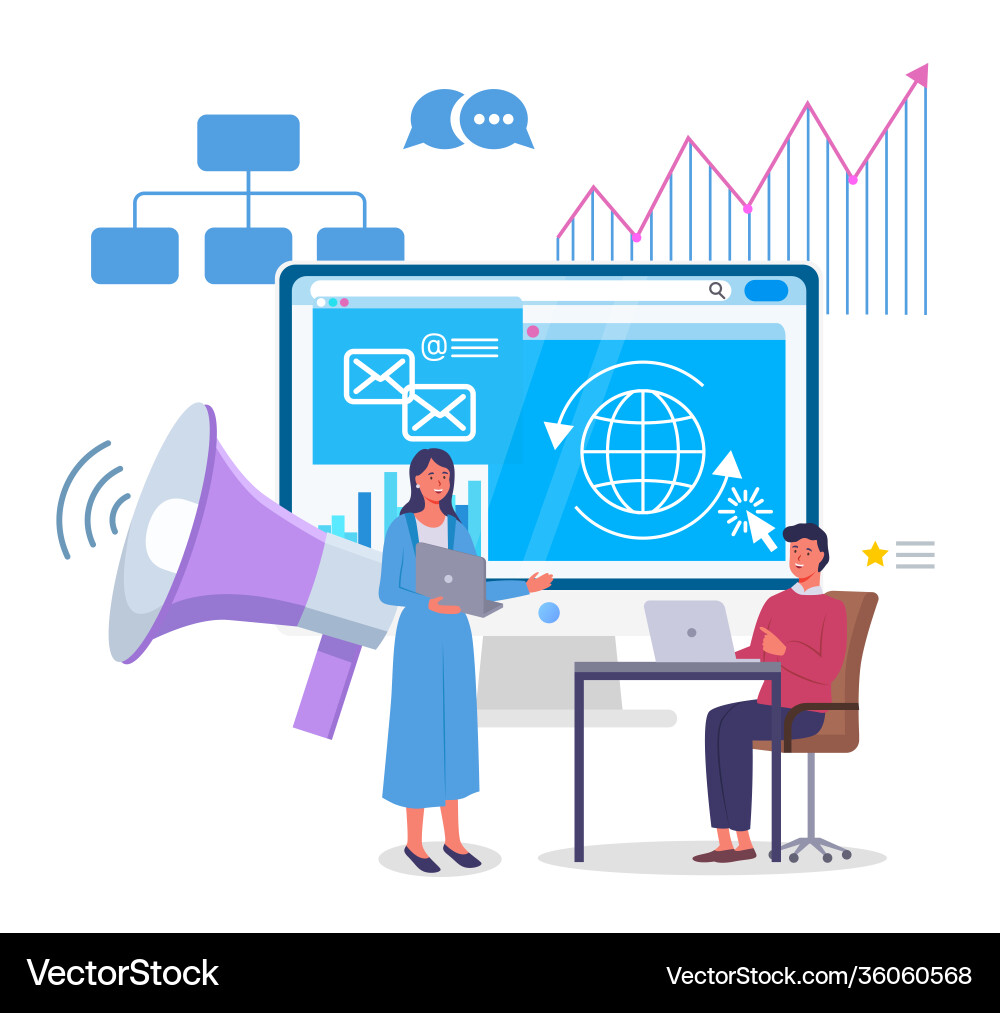 Business team make promotion advertizing project Vector Image