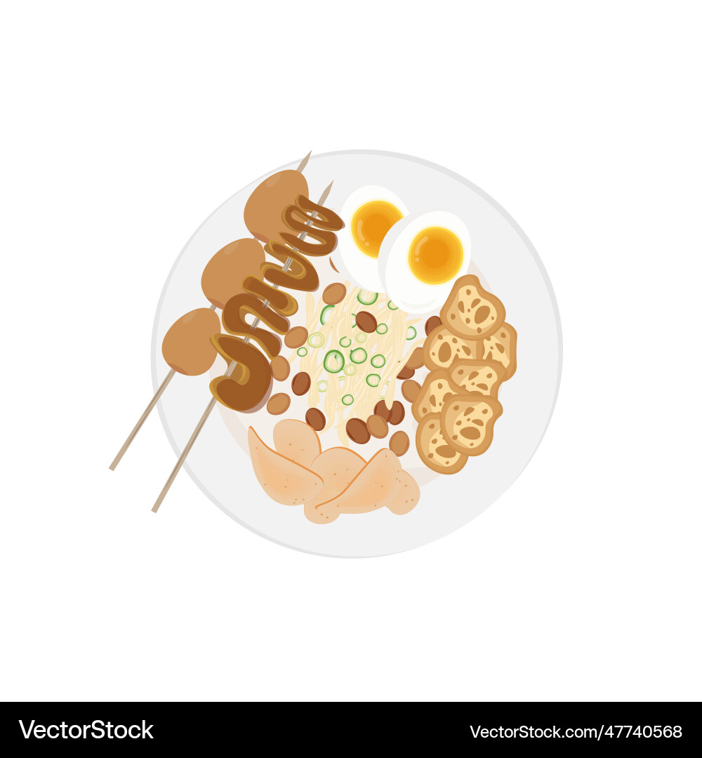 Chicken porridge or bubur ayam Royalty Free Vector Image