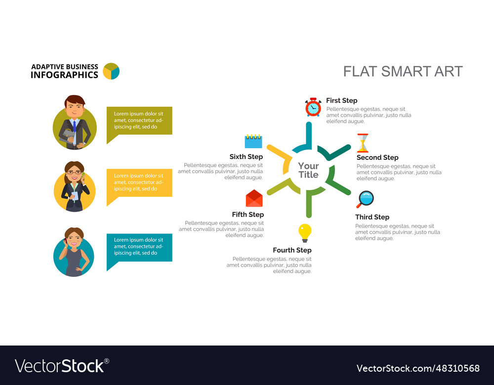 Cycle chart slide template Royalty Free Vector Image