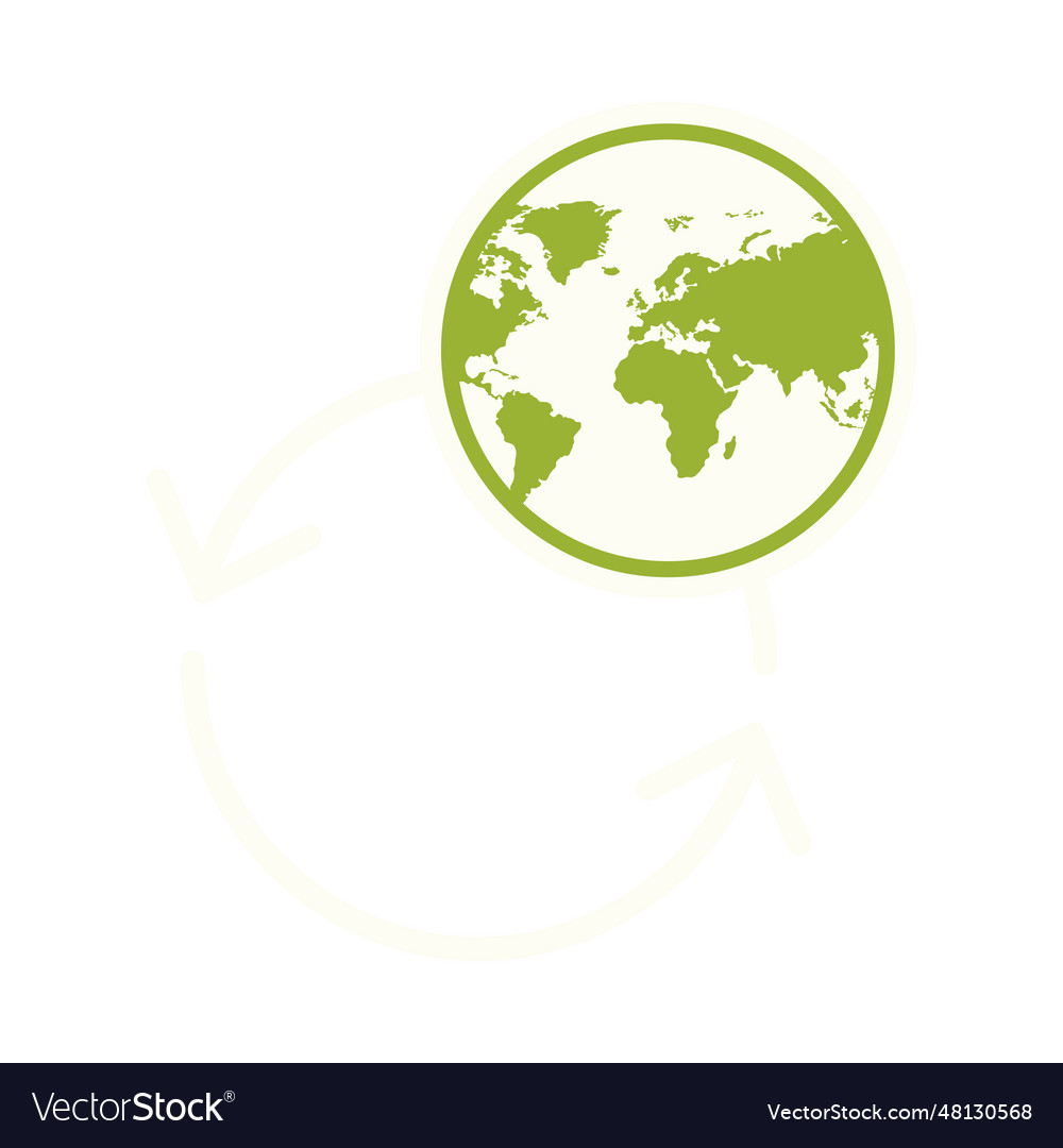 Isolated planet earth icon next to a recyclable Vector Image Isolated planet earth icon next to a recyclable Vector Image