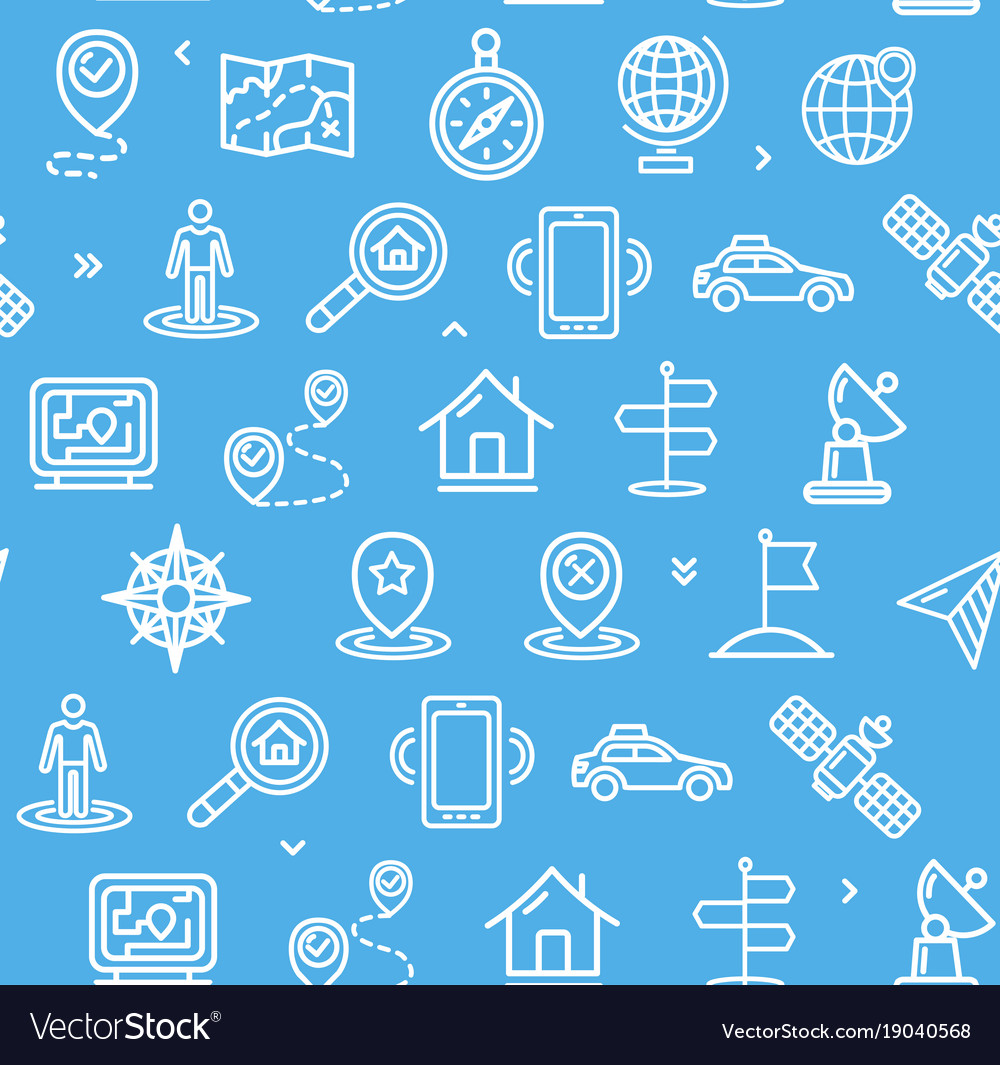 Location and navigation pattern background Vector Image