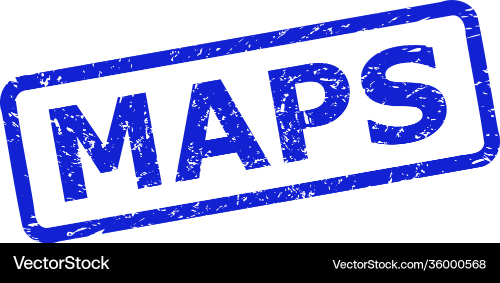 Maps stamp seal with grunged surface and rounded Vector Image