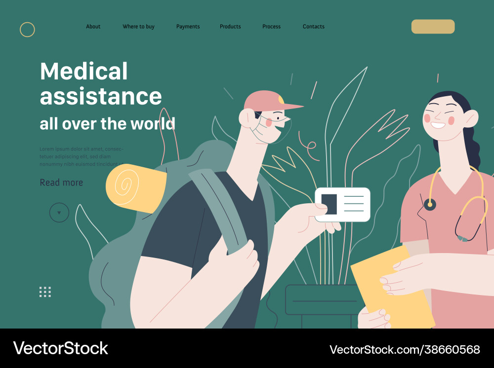 Medical insurance template - assistance Royalty Free Vector