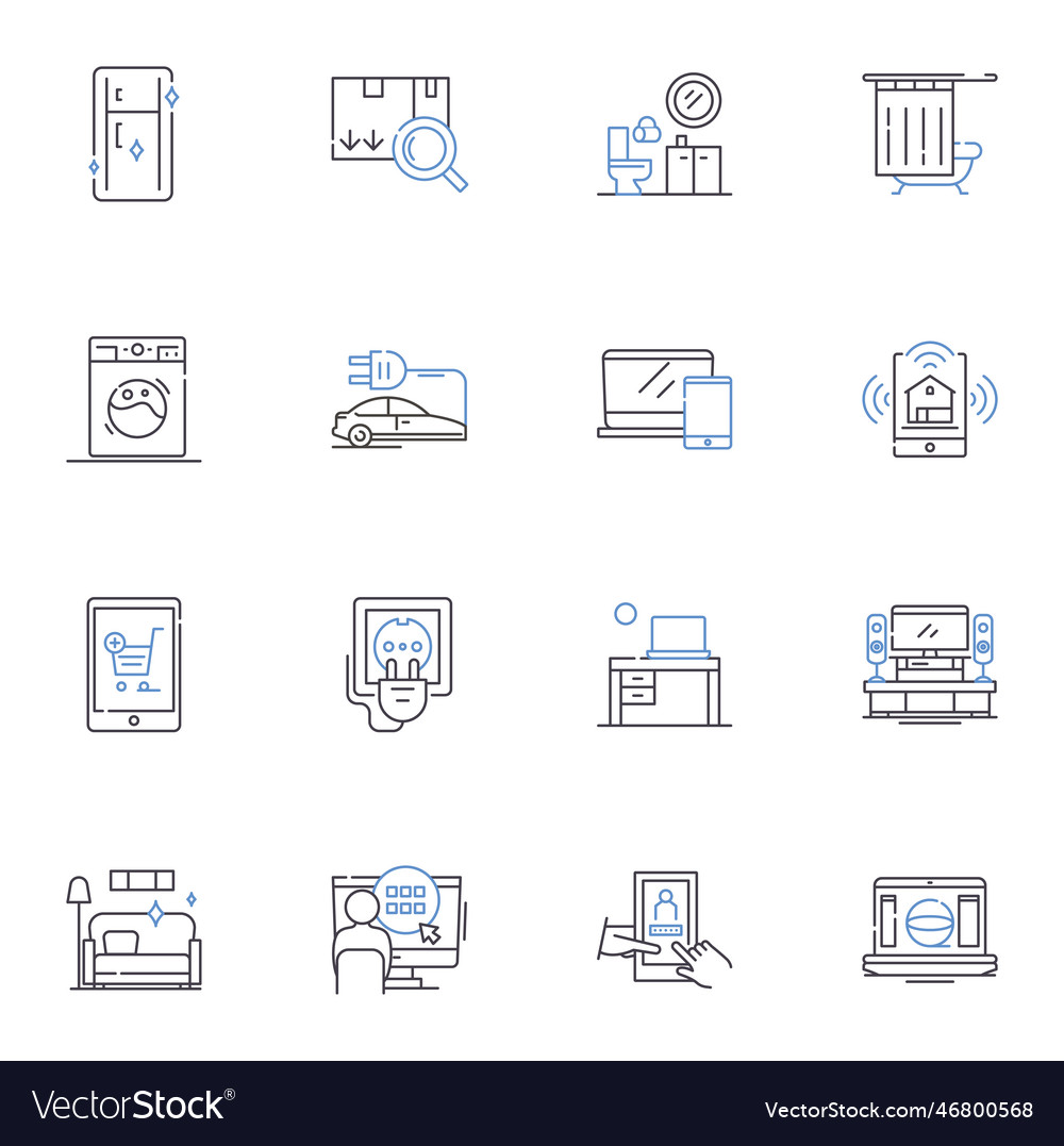 Modern abode line icons collection minimalist Vector Image