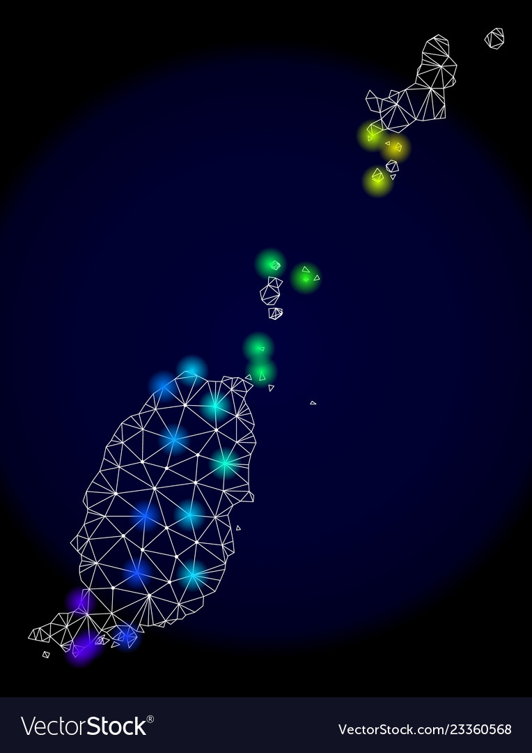 Polygonal network mesh map grenada Royalty Free Vector Image Polygonal network mesh map grenada Royalty Free Vector Image