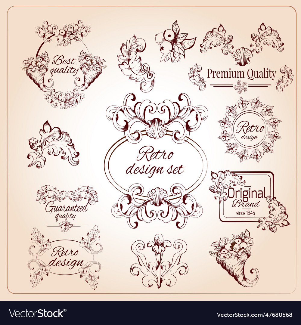 Retro design elements Royalty Free Vector Image