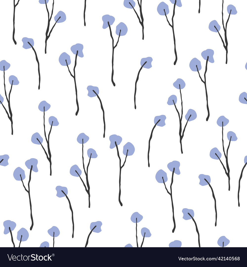 Seamless pattern with violet spring branches Vector Image
