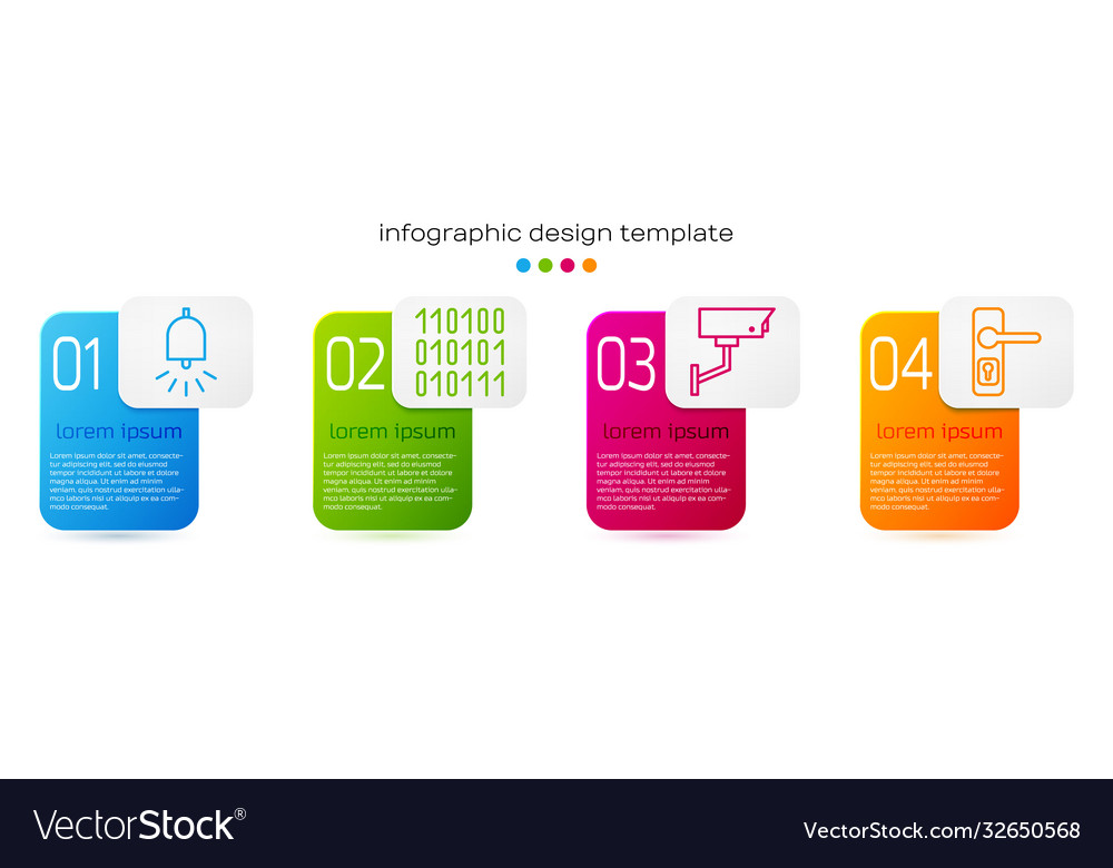 Set line ringing alarm bell binary code security Vector Image