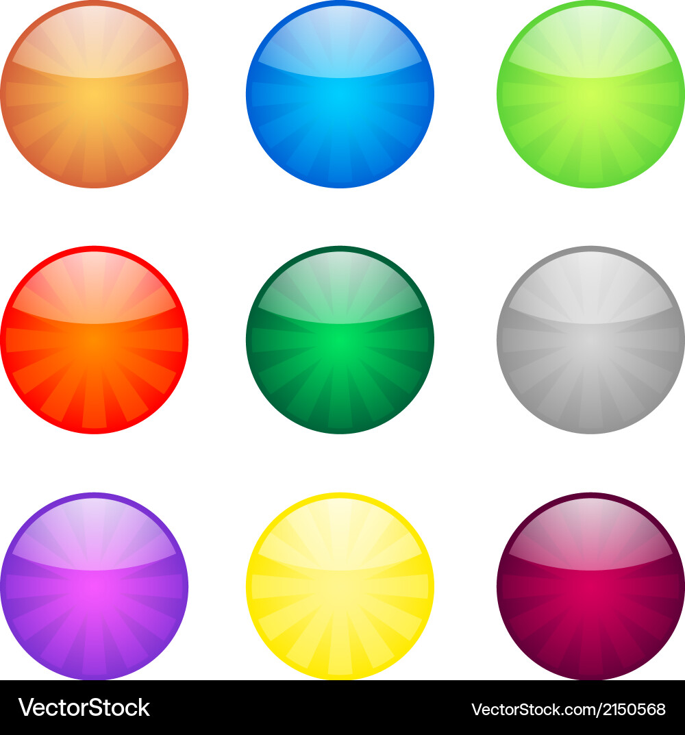 Set of glossy button icons Royalty Free Vector Image