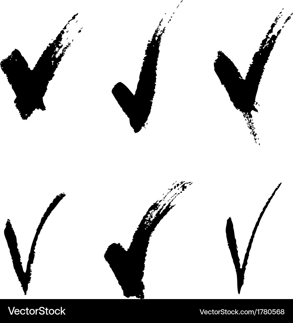 Set of hand drawn v signs Royalty Free Vector Image