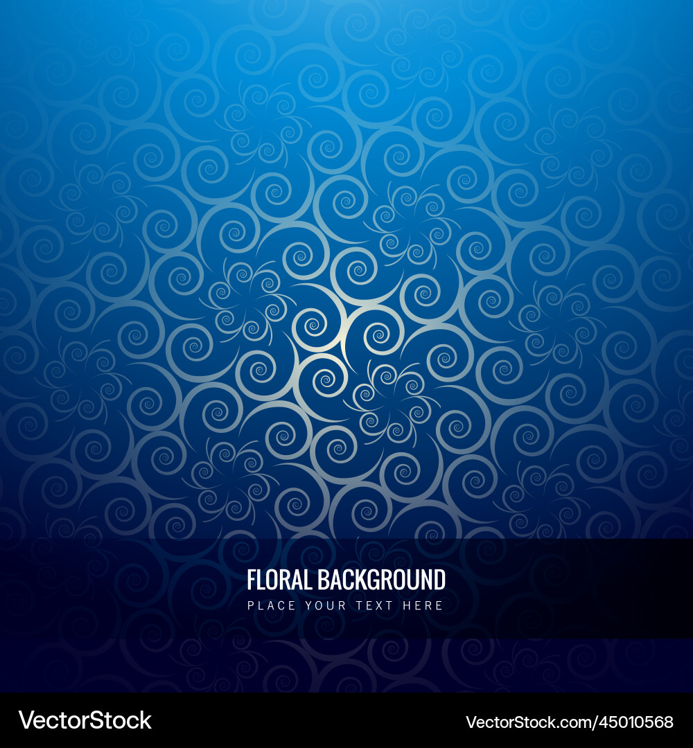 Shiny blue floral background Royalty Free Vector Image