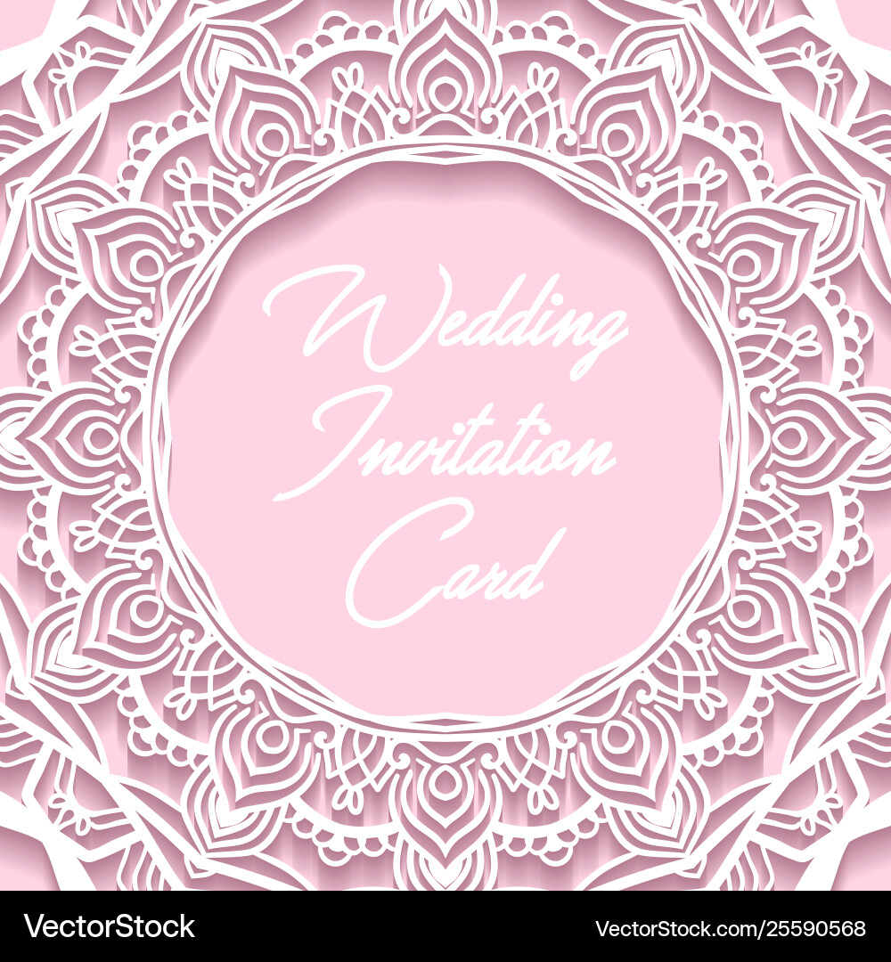 Wedding invitation card paper cut design Vector Image