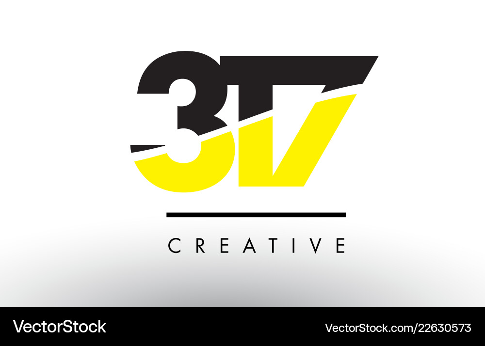 317 black and yellow number logo design Royalty Free Vector