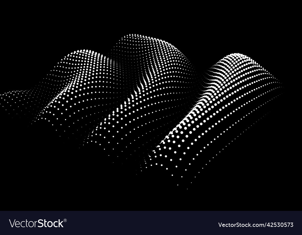3d Dynamic Node Of Big Data Dots Science Wave Vector Image