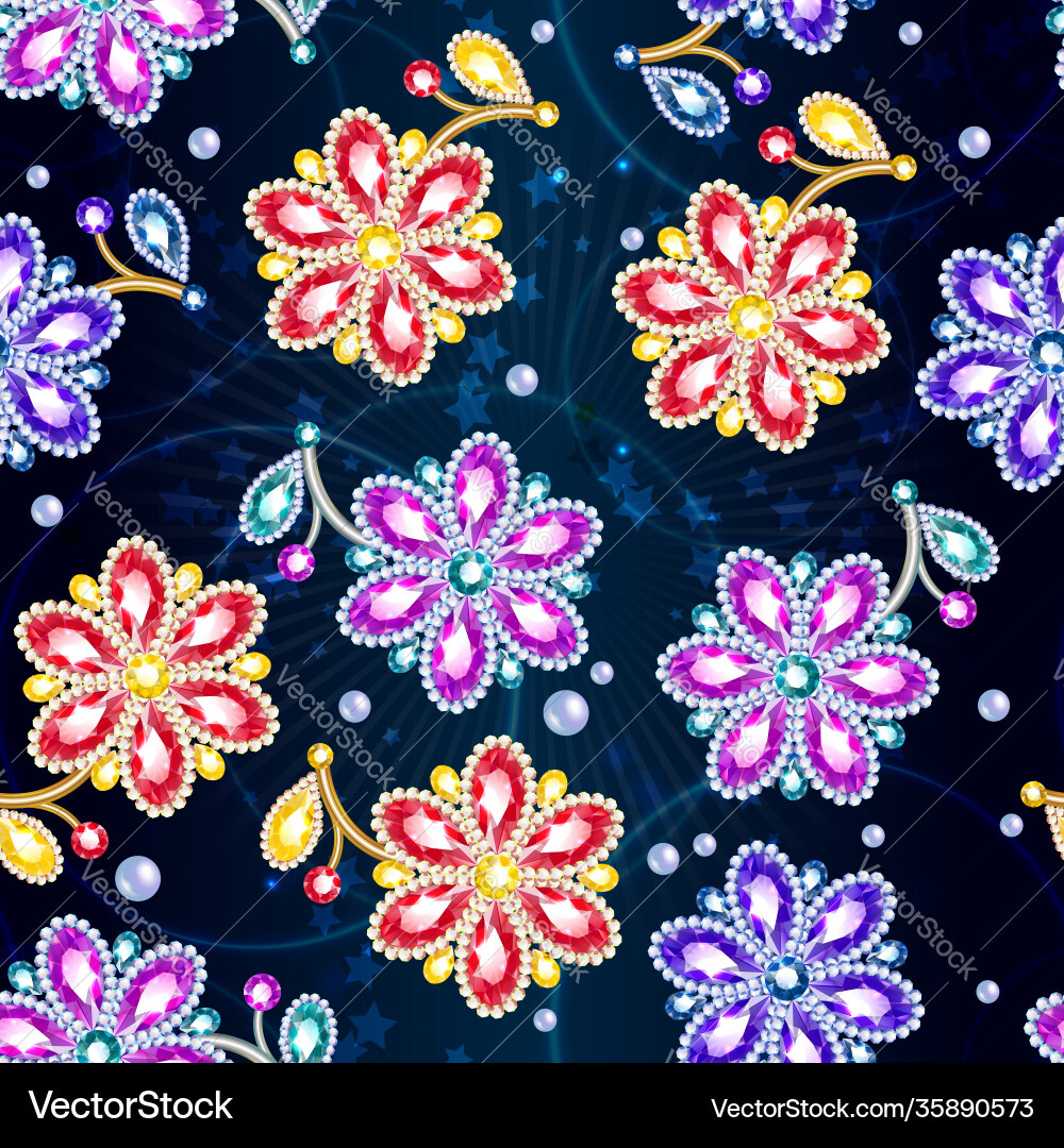 Cartoon colorful glossy brooches seamless pattern Vector Image
