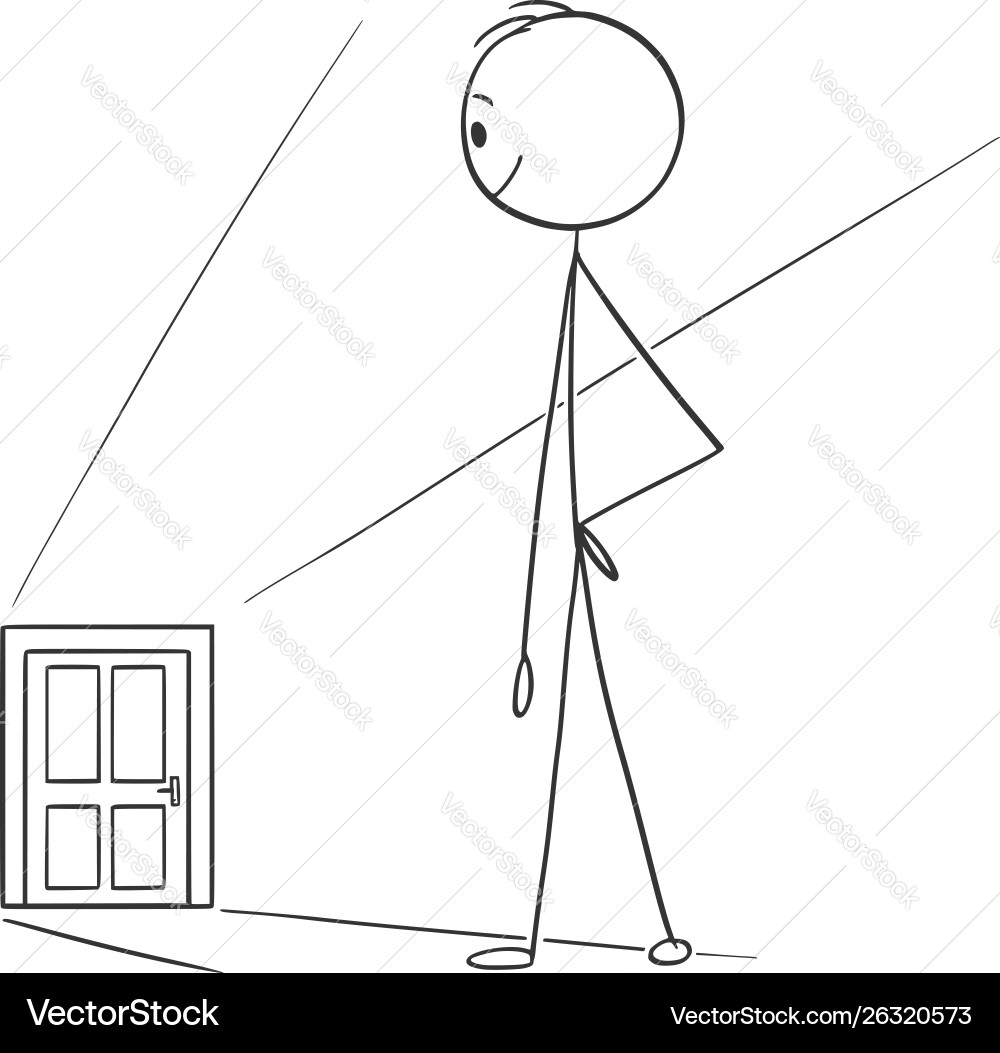 Cartoon man or businessman watching Royalty Free Vector