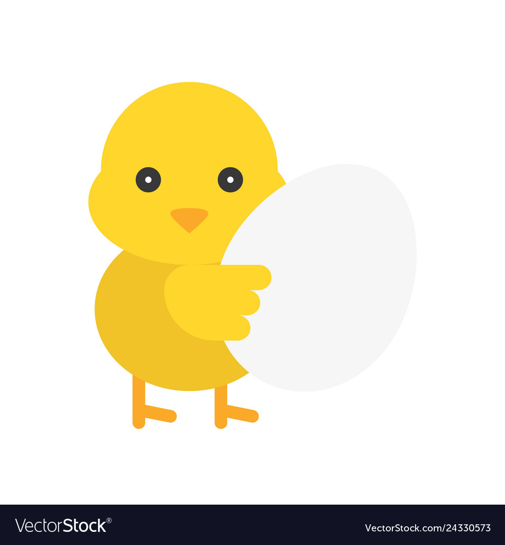 Chick isolated easter flat style icon Royalty Free Vector