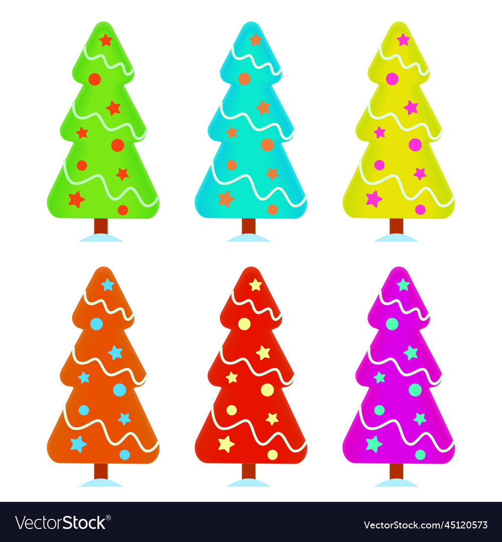 Christmas tree set Royalty Free Vector Image - VectorStock