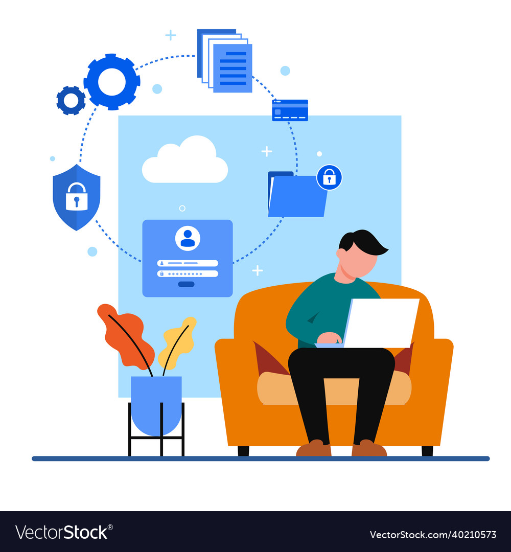 Global Data Security Personal Cyber Royalty Free Vector