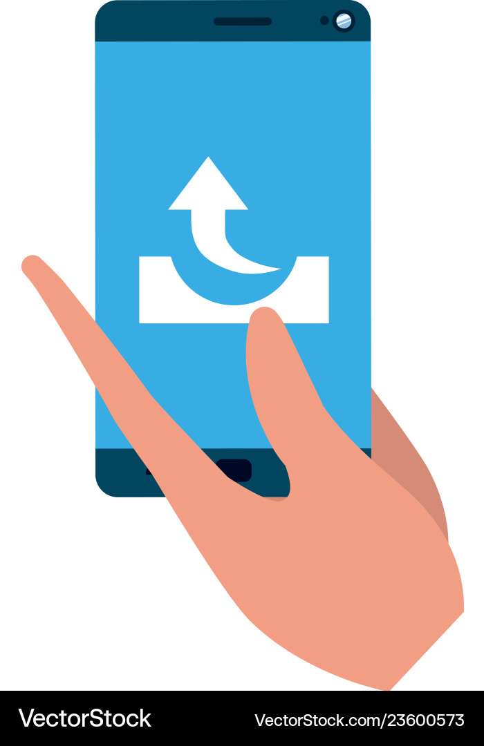 Hands with smartphone isolated icon Royalty Free Vector