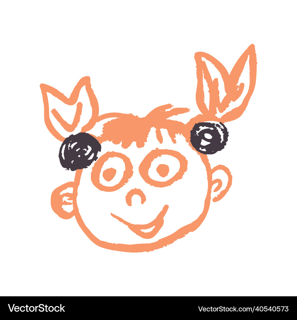 Icon in hand draw style drawing with wax crayons Vector Image