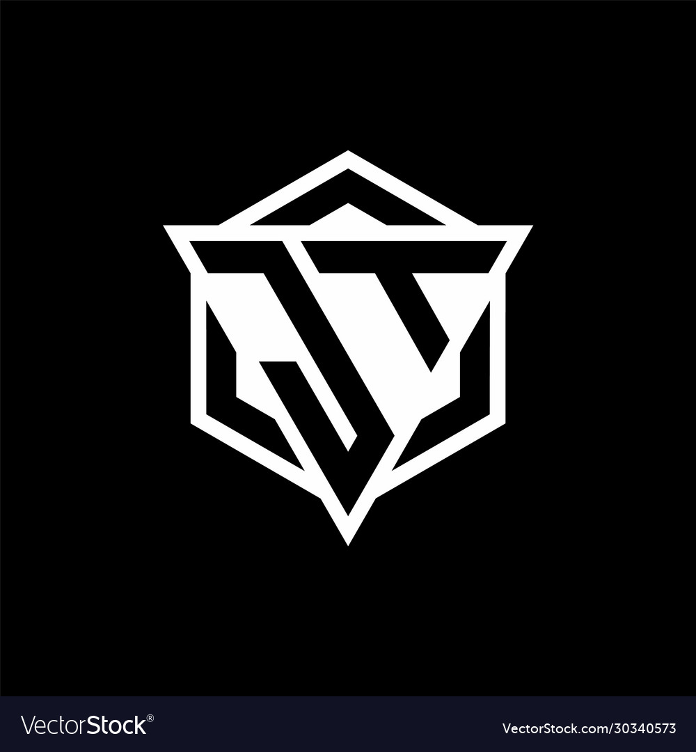 Jt logo monogram with triangle and hexagon shape Vector Image