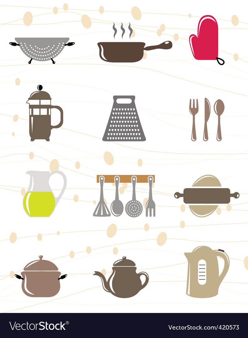Kitchen objects Royalty Free Vector Image - VectorStock