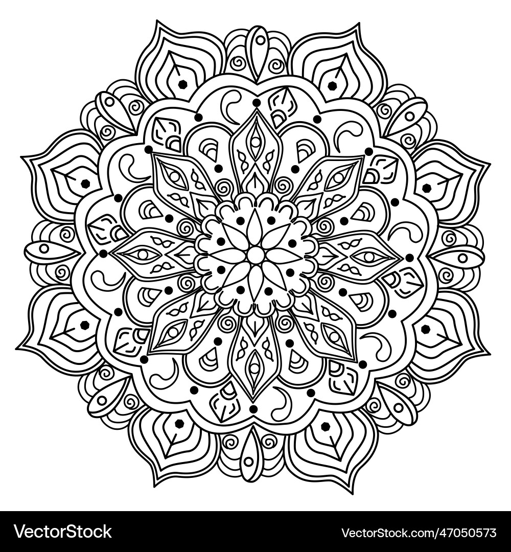 Mandala coloring book page Royalty Free Vector Image