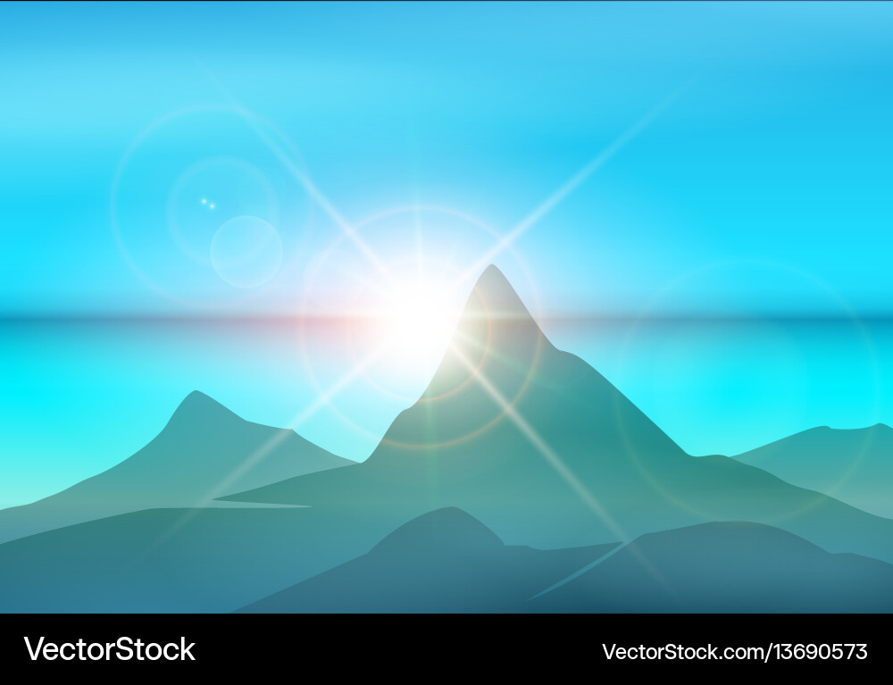 Morning island landscape Royalty Free Vector Image