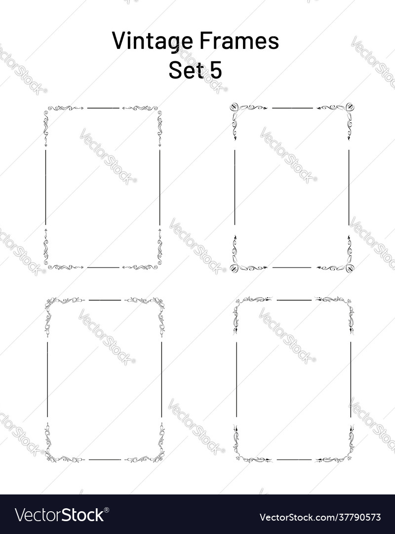Rectangular vertical frames with flourishes Vector Image
