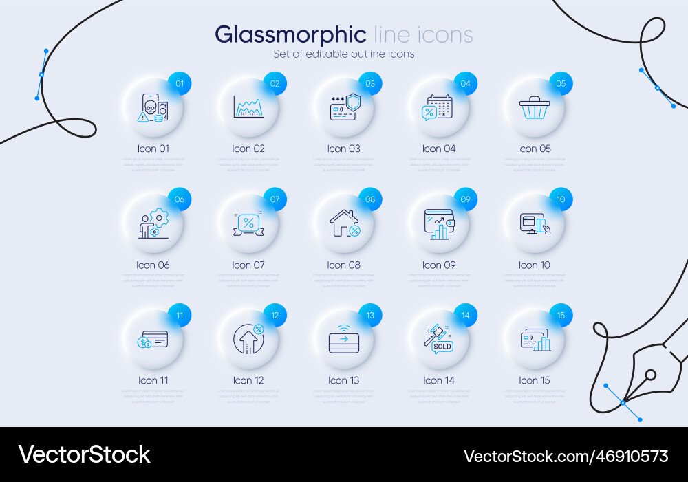 Set of wallet payment method and trade chart line Vector Image
