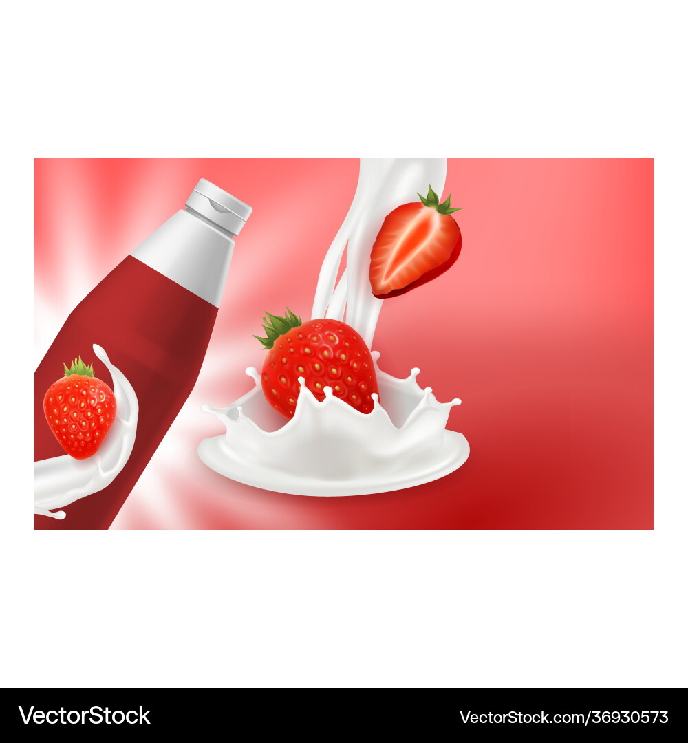 Yogurt drink creative promotional poster Vector Image