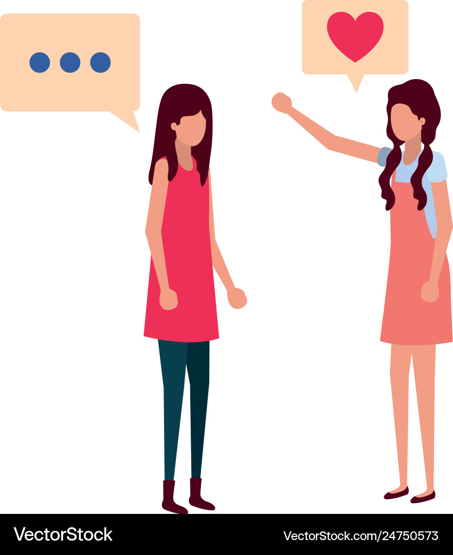 Young women with speech bubble avatar character Vector Image