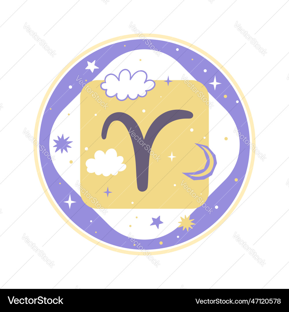 Astrology horoscope element aries zodiac sign Vector Image